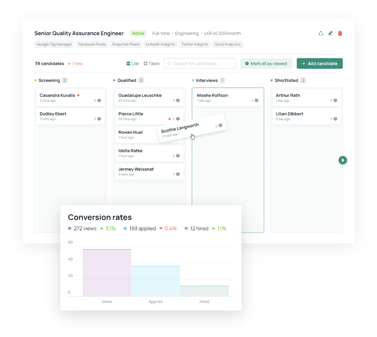 Rooster - Affordable Applicant Tracking System